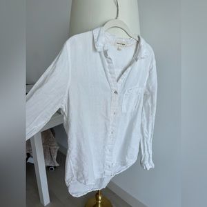 Tops | Basic White Linen Button Up | Poshmark